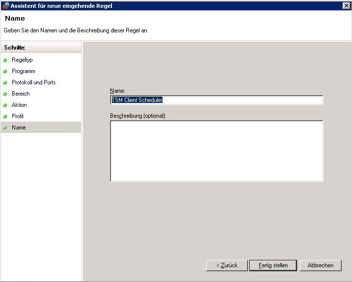 TSM-Client Konfiguration - Windows — Computer- und Medienservice